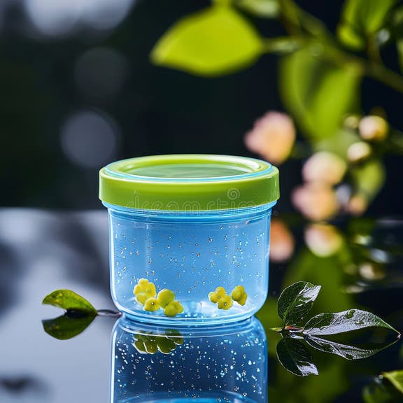 Container with Lid Made of Blue and Green Plastic Stock Photo - Image ...