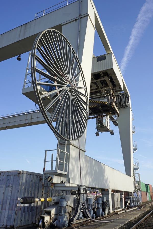 Container lifter stock image. Image of front, crane, door - 46560345