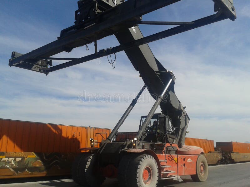 Cargo lifter stock image. Image of room, depot, machine - 7292819