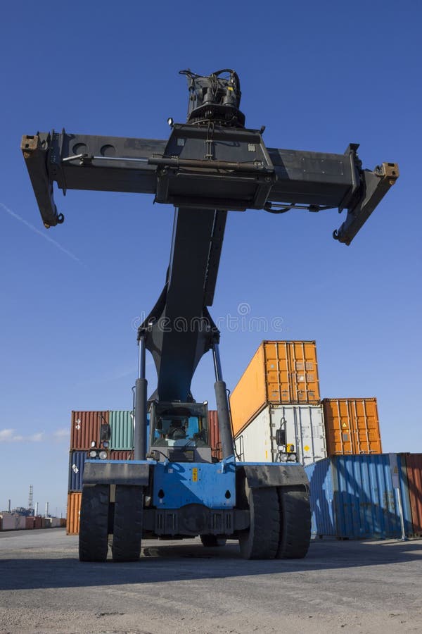 Container lifter stock image. Image of gate, wagon, door - 46087425