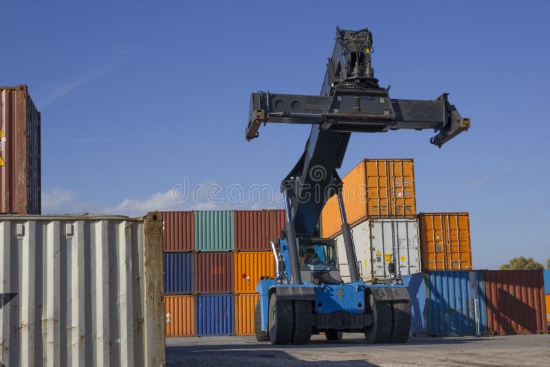 Container lifter stock photo. Image of transport, cargo - 46087440