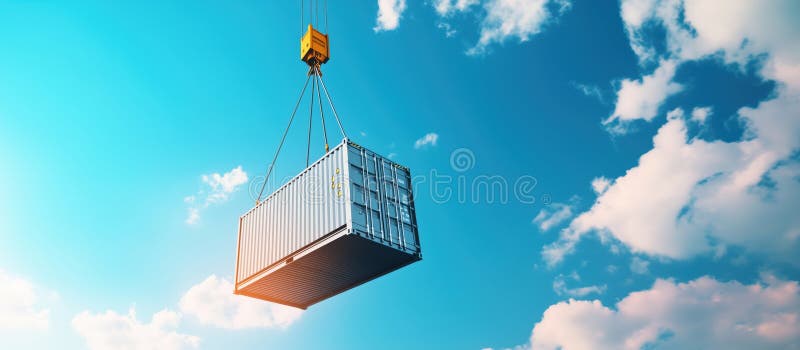 Container Lifting Crane Against Blue Sky Stock Photo - Image of ...