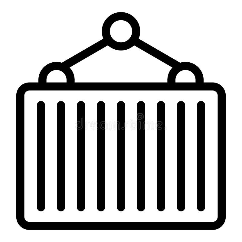 Container Lifting Icon Outline Vector. Cargo Delivery Container Stock ...