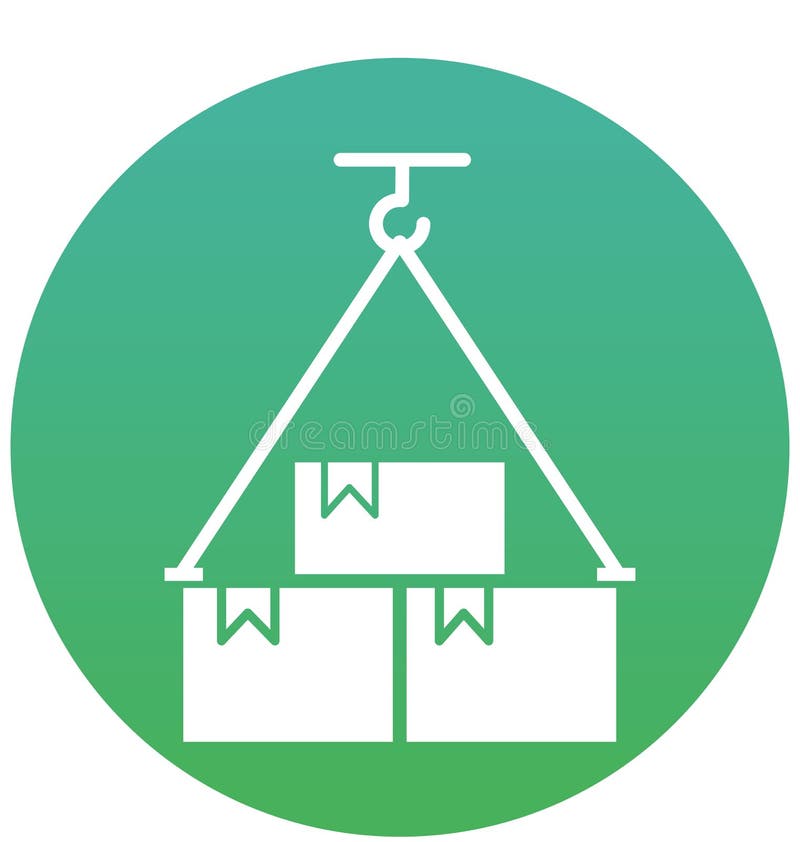 Container, Lifting Isolated Vector Icon Can Be Easily Modified or Edit ...