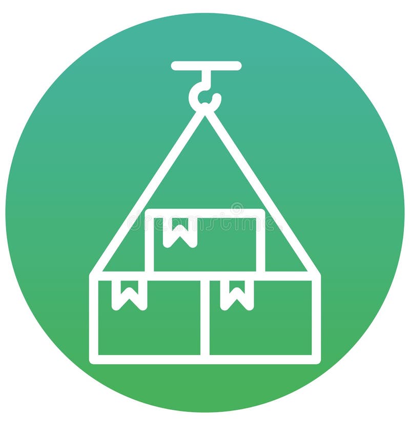 Container, Lifting Isolated Vector Icon Can Be Easily Modified or Edit ...