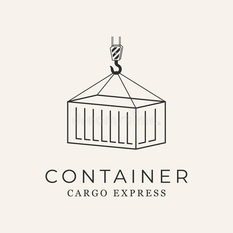Container Line Art Design Logo Vector Stock Illustration - Illustration ...