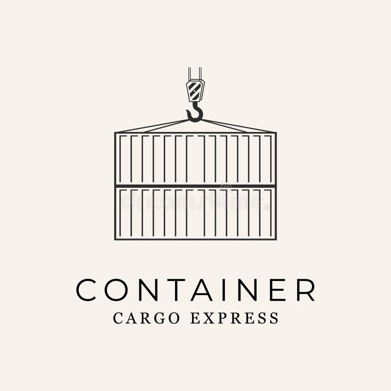Container Line Art Design Logo Vector Stock Illustration - Illustration ...