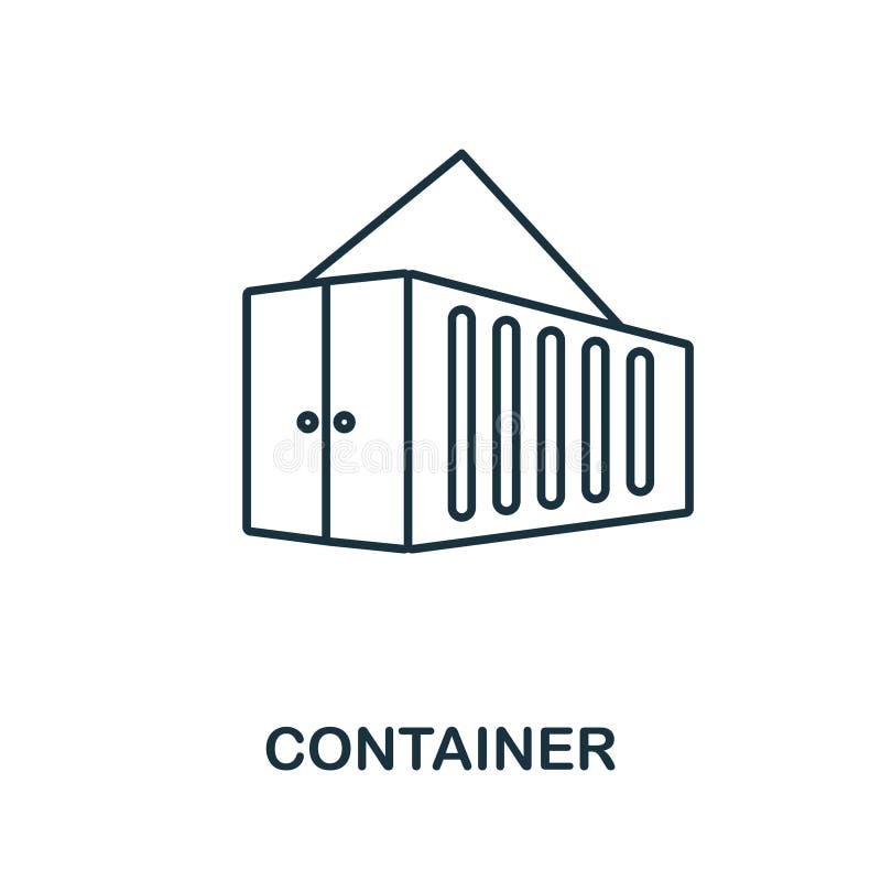 Container Line Icon. Monochrome Simple Container Outline Icon for ...