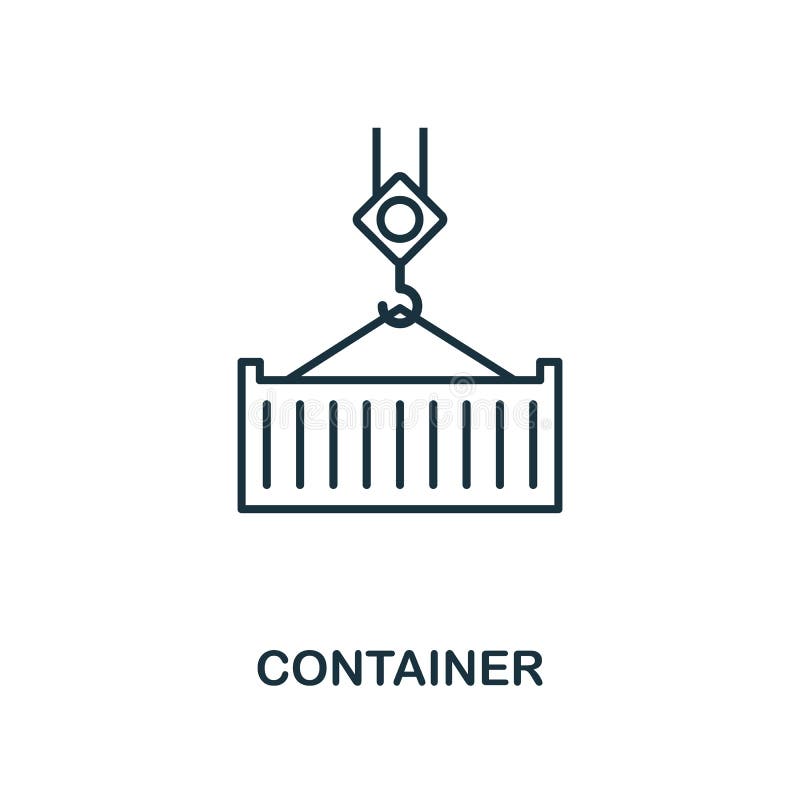 Container Line Icon. Thin Design Style from Logistics Delivery Icon ...