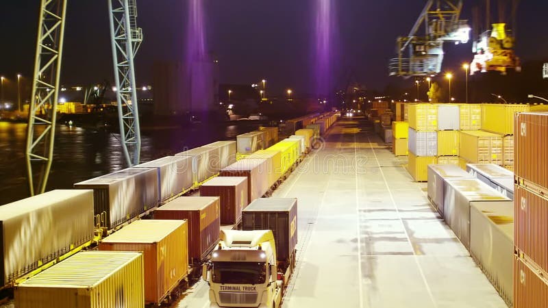 Container Load on Truck - Timelapse Stock Footage - Video of lapse ...