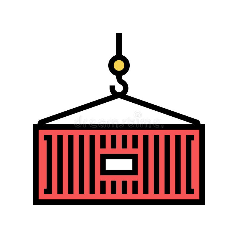Container Loading Color Icon Vector Flat Illustration Stock ...