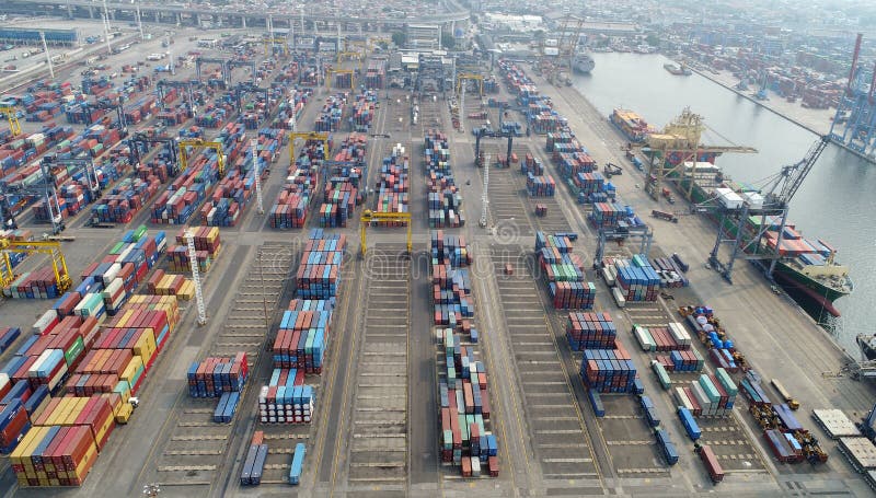 Container Loading at Jakarta Editorial Stock Image - Image of ...