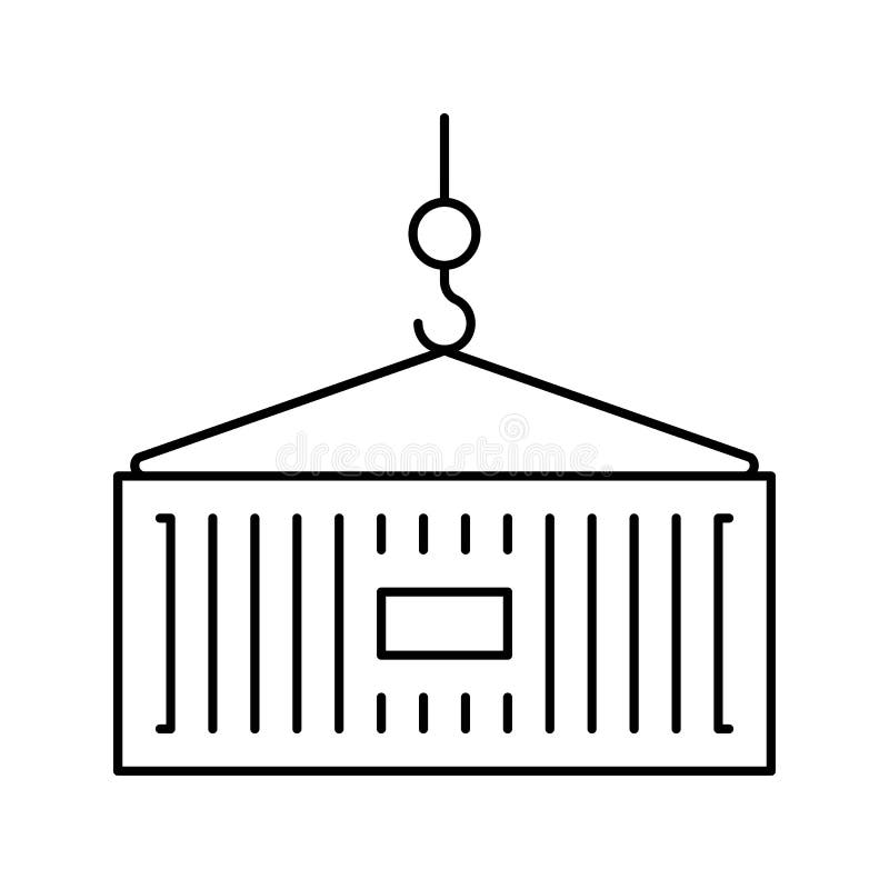 Container Loading Line Icon Vector Black Illustration Stock Vector ...