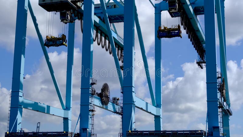 Container Loading and Offloading Equipment Stock Video - Video of land ...