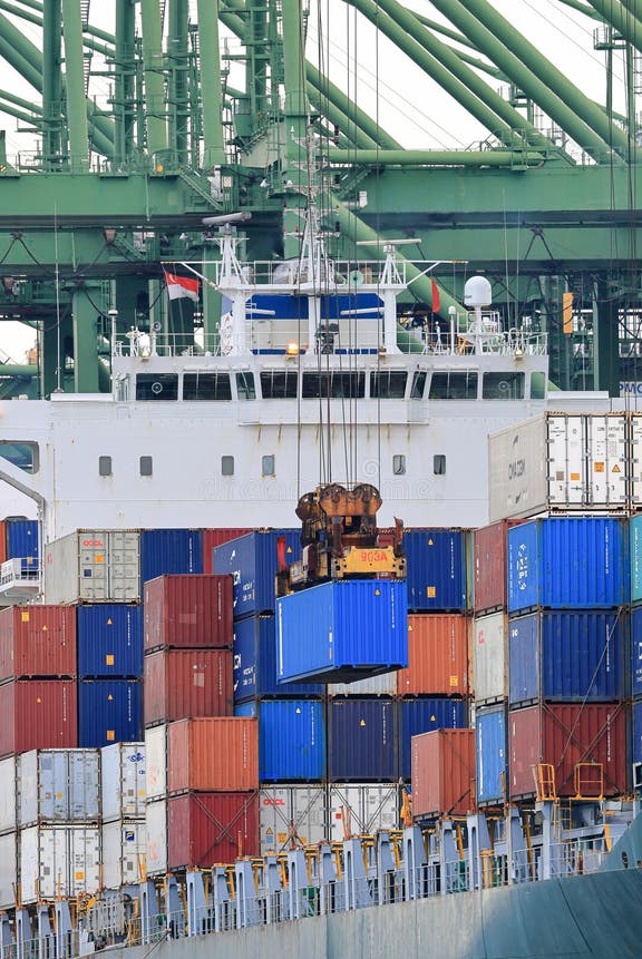 Container Loading and Unloading at Singapore Shipping Container ...