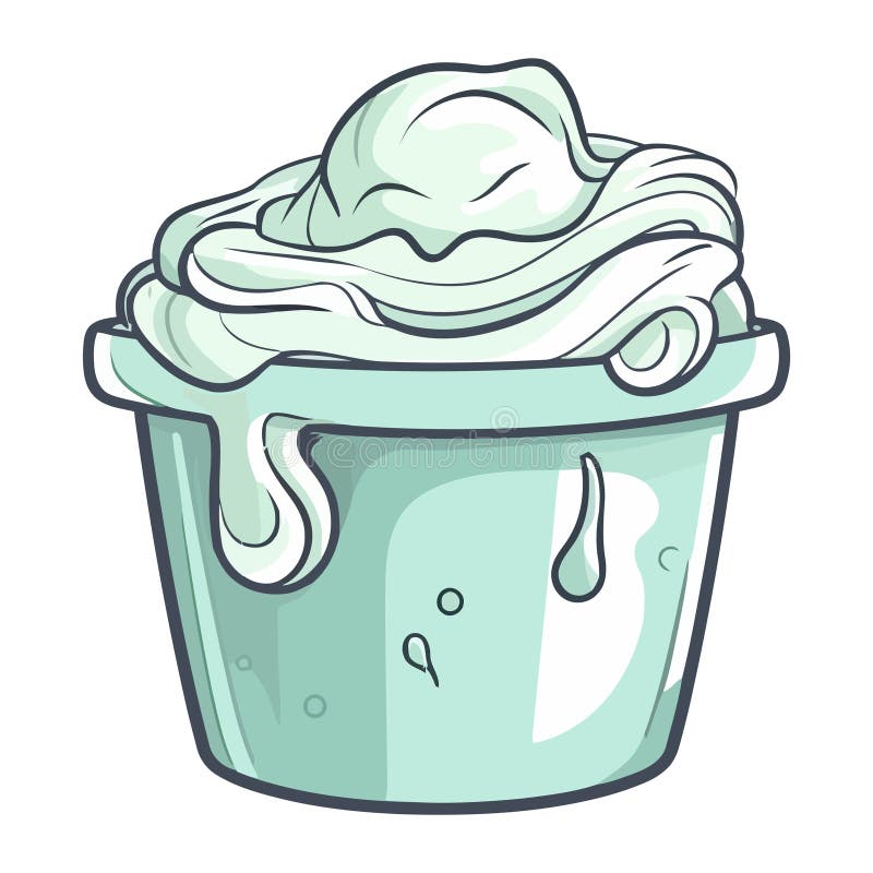 Container with Melted Cream Stock Vector - Illustration of dessert ...