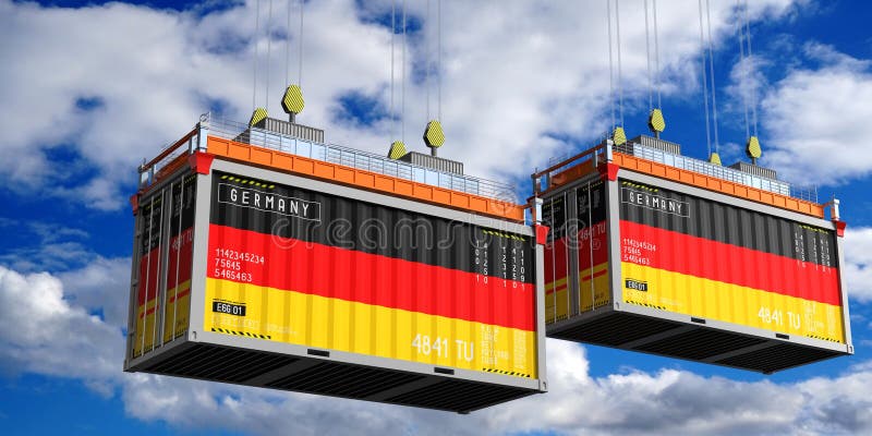 Container Mit Flaggen Deutschlands Stock Abbildung - Illustration von ...