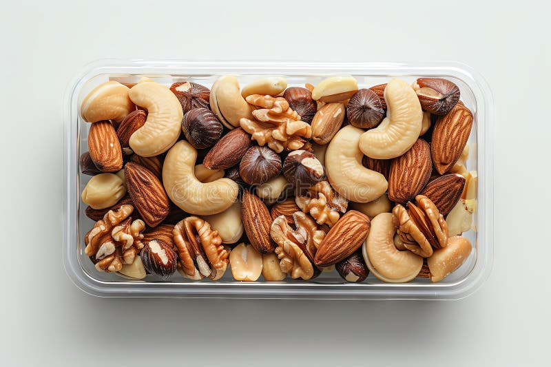 A Container of Mixed Nuts, Including Almonds, Cashews, Walnuts, and ...