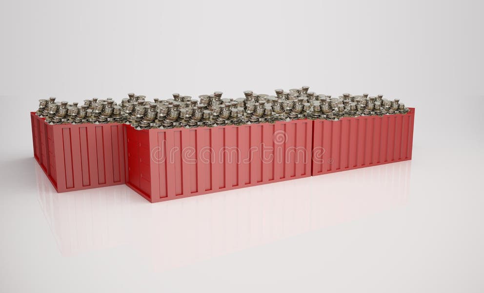 Container with money stock illustration. Illustration of freight - 46615911