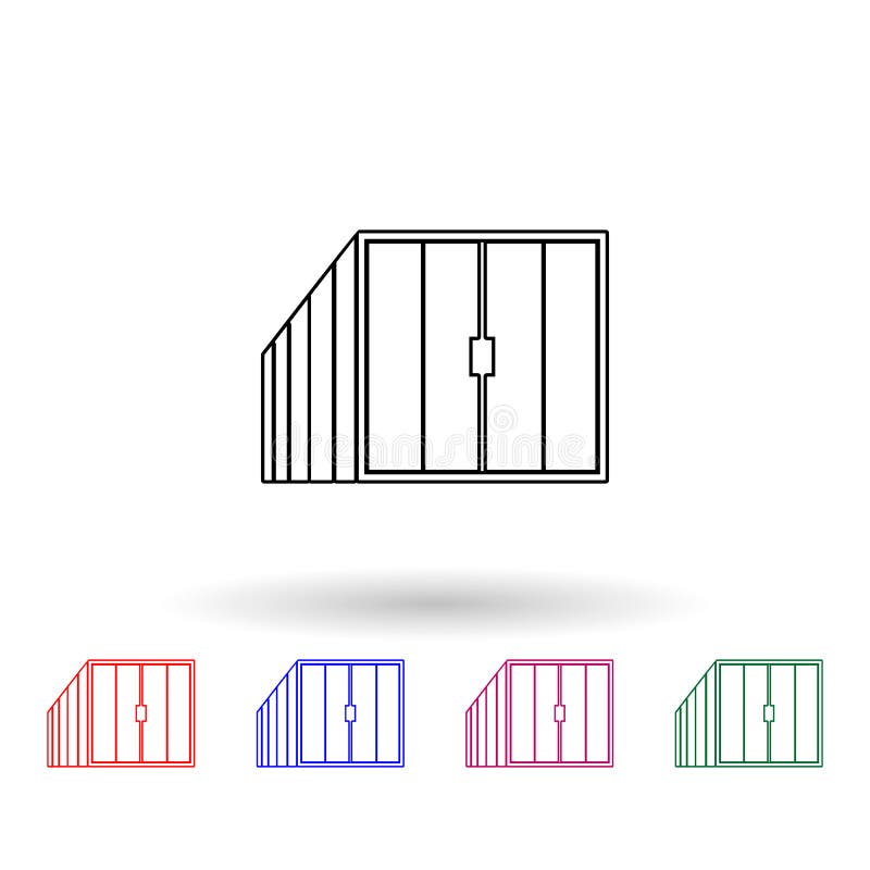 Shipping Container Vector Outline Icons Stock Vector - Illustration of ...