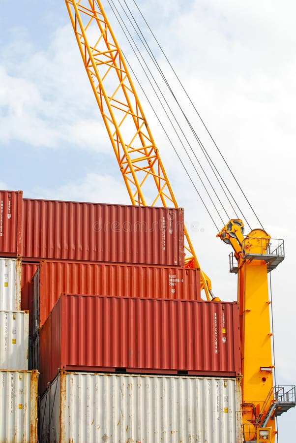 Container Operation in Port Stock Photo - Image of gantry, depot: 26450842