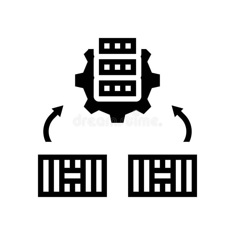 Container Orchestration Data Center Glyph Icon Vector Illustration ...