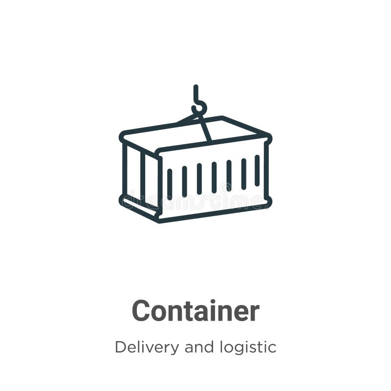 Container Outline Vector Icon. Thin Line Black Container Icon, Flat ...