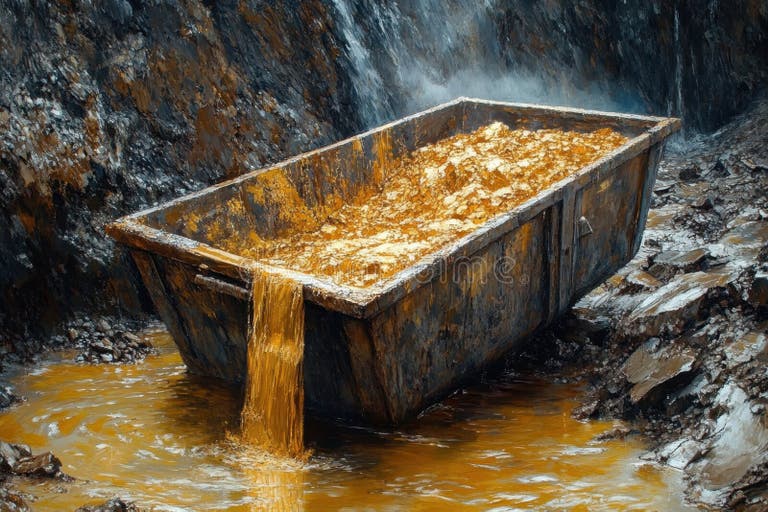Container Overflowing with Mineral Slurry Situated in a Mining Site ...
