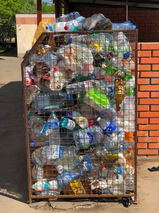 Container Overflowing with Trash and Plastic Bottles Editorial Image ...