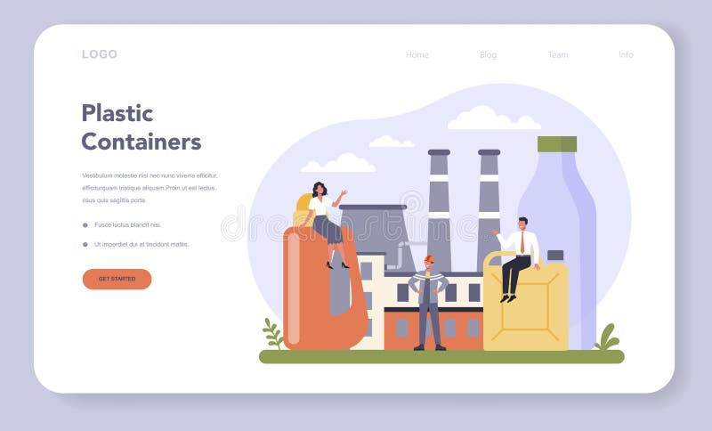 Container and Packaging Industry Web Banner or Landing Page. Stock ...