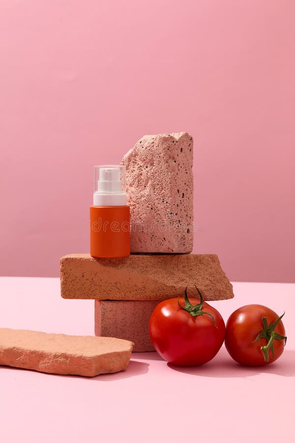Container Packaging of Skin Care Branding with Tomato Extract Stock ...