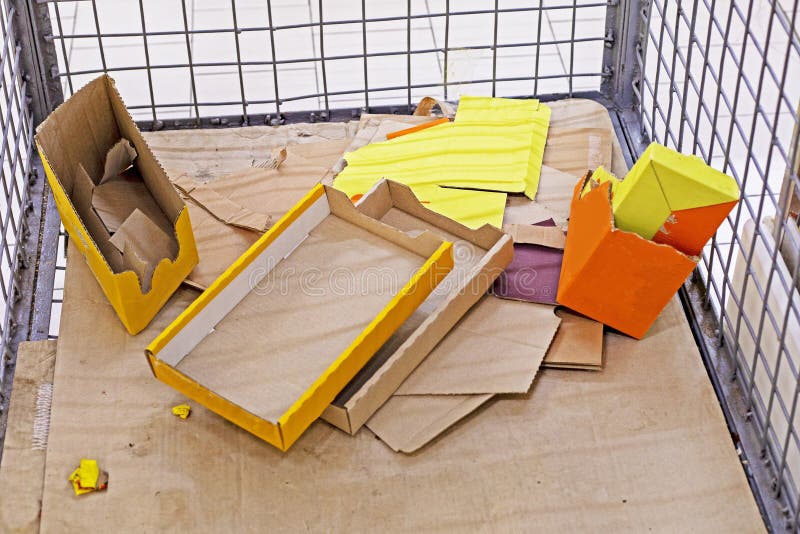 Container with Paper and Cardboard Waste in a Supermarket. Stock Image ...