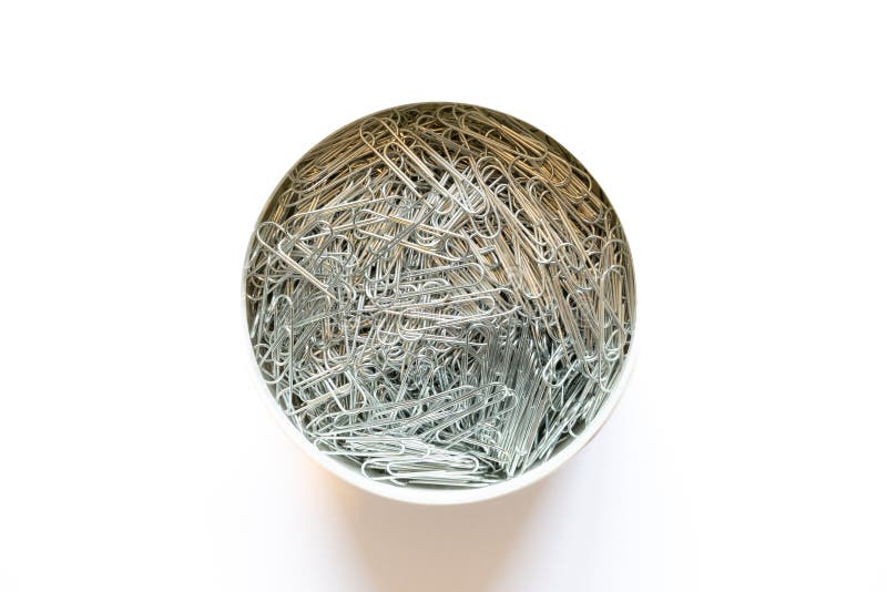 Container of Paper Clips stock image. Image of single - 372644727