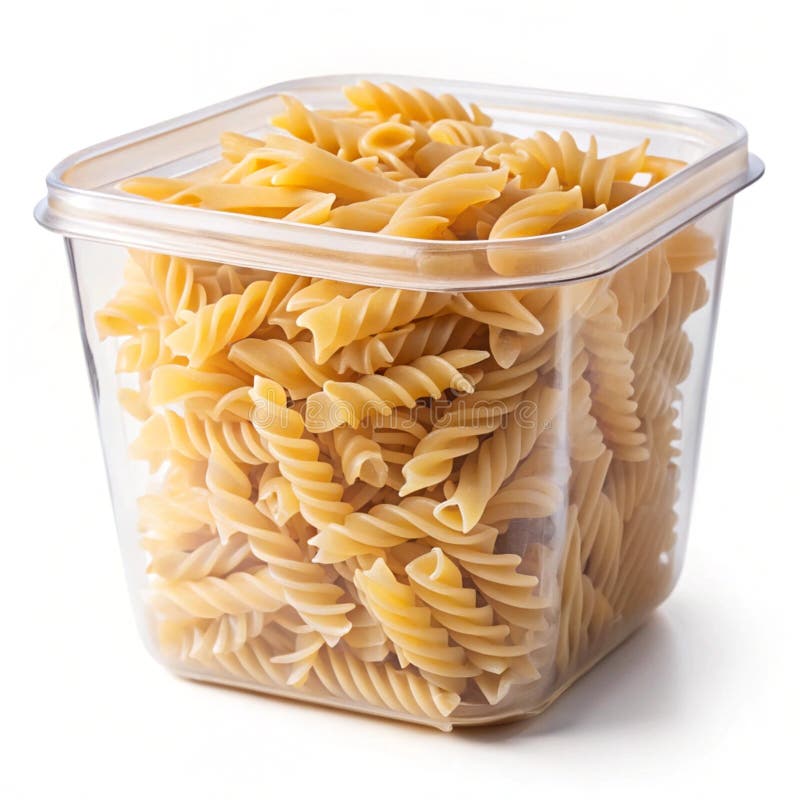 Container of Pasta with Clear Plastic Isolated Stock Illustration ...