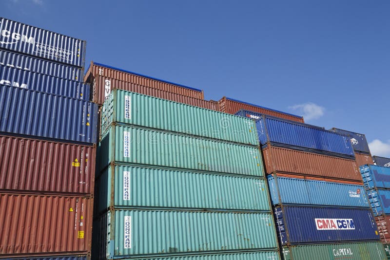 Container - Pile of Containers Editorial Image - Image of sued, trade ...