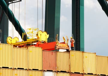 Container placement stock image. Image of export, port - 2913403