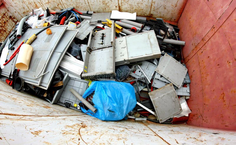 Container with Plastic Parts Broken and Damaged Plastic Material Stock ...