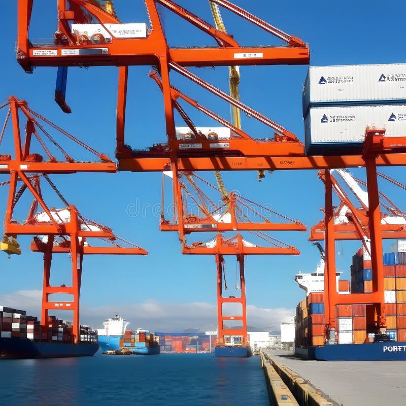 Container Port, AI-generatet Stock Illustration - Illustration of port ...