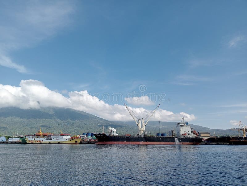 Container Port of Loading View from Sea Side Editorial Stock Photo ...