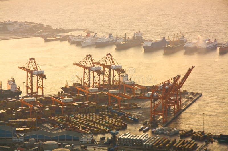 Container Port Piraeus, Athens. Editorial Stock Image - Image of ...