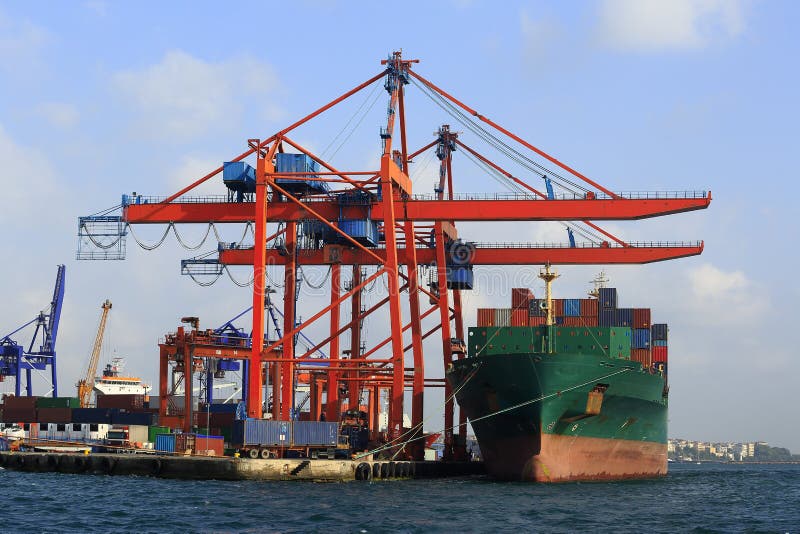 Container port stock photo. Image of loading, freight - 43980496