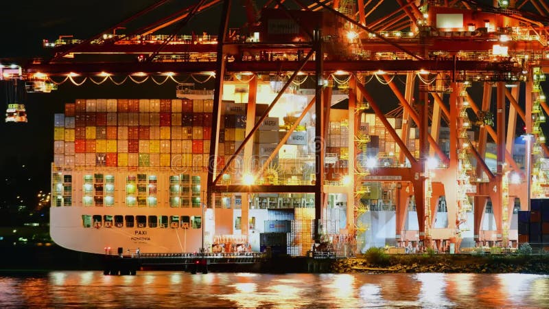 Container Port Terminal in Vancouver BC, Canada. Stock Footage - Video ...