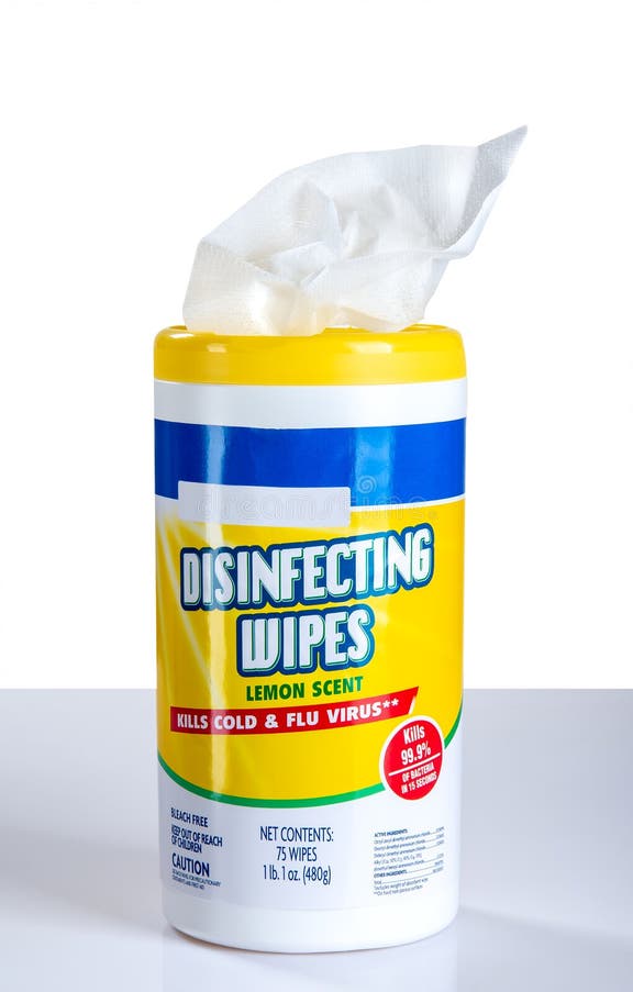 Container of Pull Out Sanitizing Wipes Stock Image - Image of germs ...