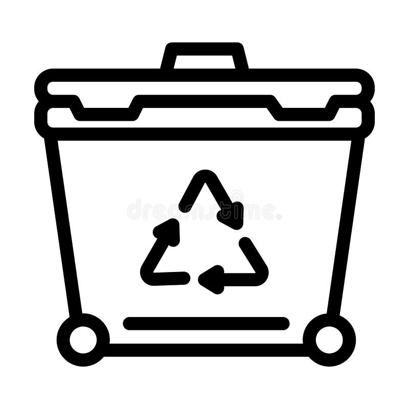Container for Recycling Waste Line Icon Vector Illustration Stock ...