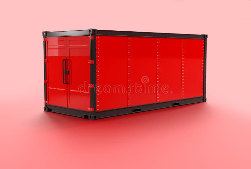 Container red color Mockup stock illustration. Illustration of shipping ...