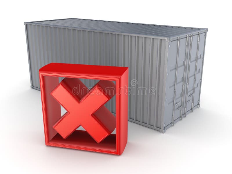 Container and Red Cross Mark. Stock Illustration - Illustration of ...