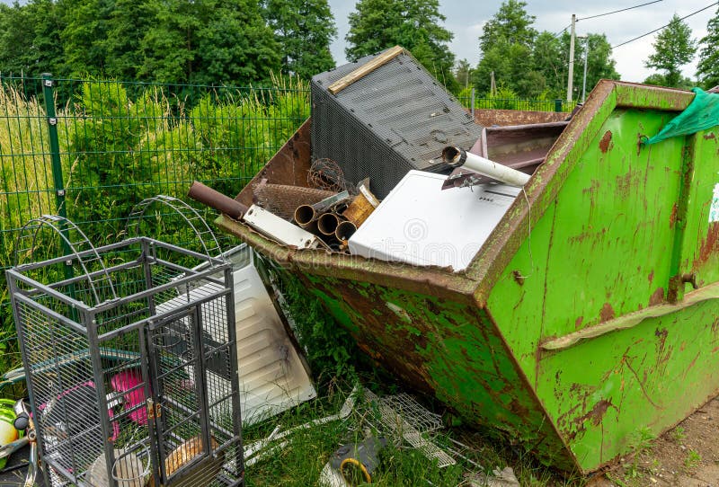 Container with Scrap Iron for Recycling 01 Stock Image - Image of ...