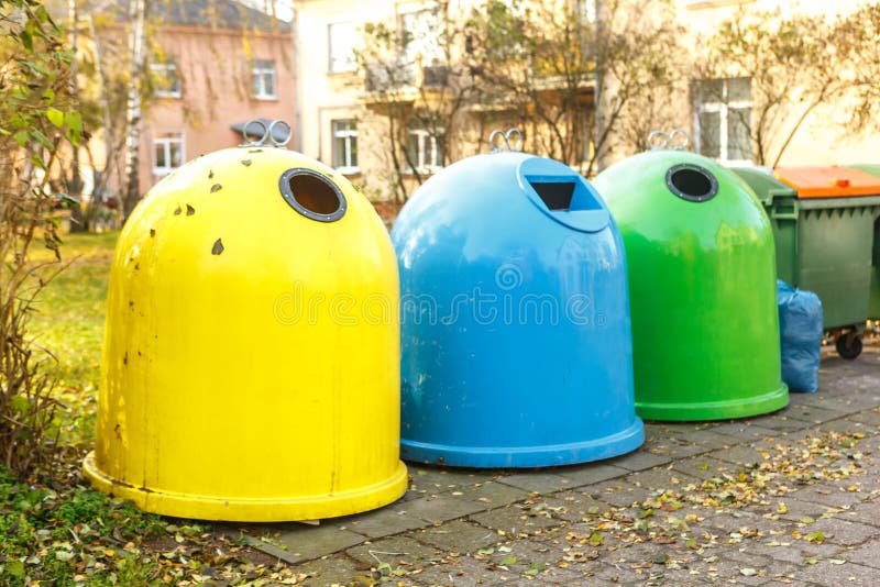 Container for Separate Garbage Collection. Urban Landscape Stock Photo ...