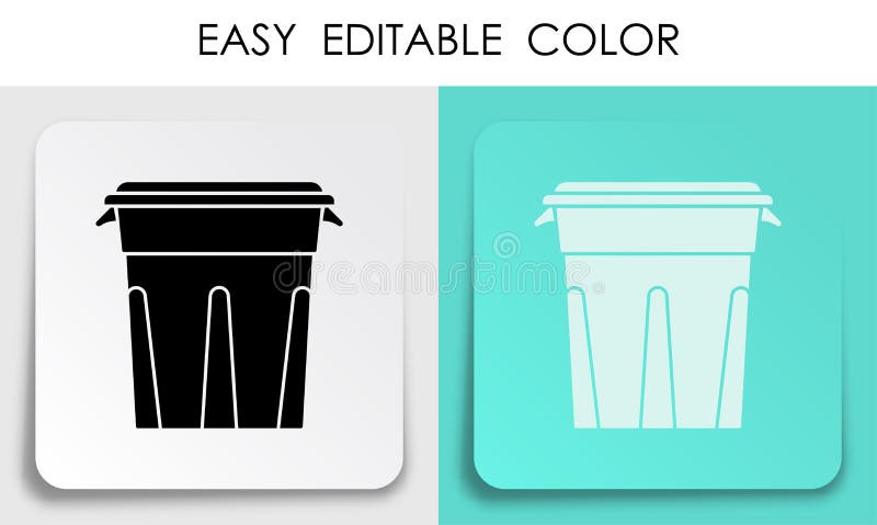 Container for Separating Garbage. Recycle Bin Icon on Paper Square ...