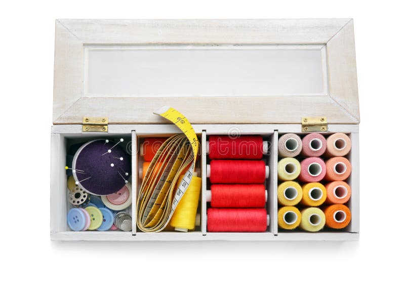 Container with Set of Color Sewing Threads Stock Image - Image of ...